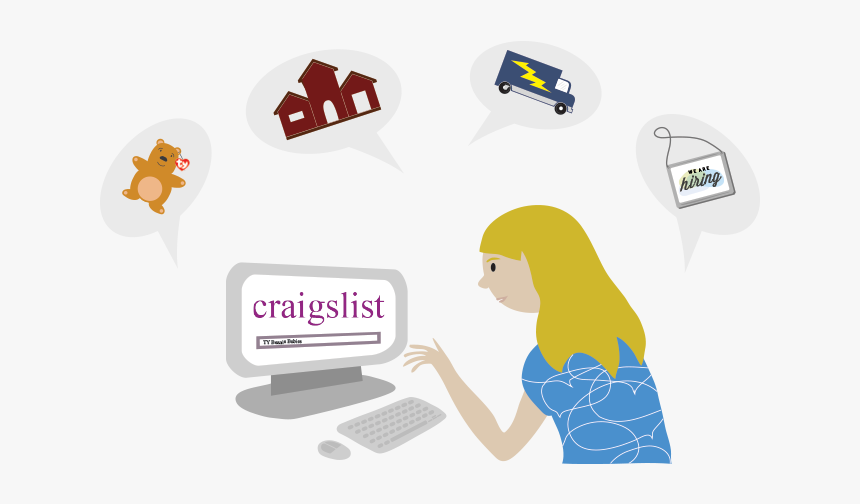 Woman Using Craigslist - Craigslist Inc., HD Png Download , Transparent ...