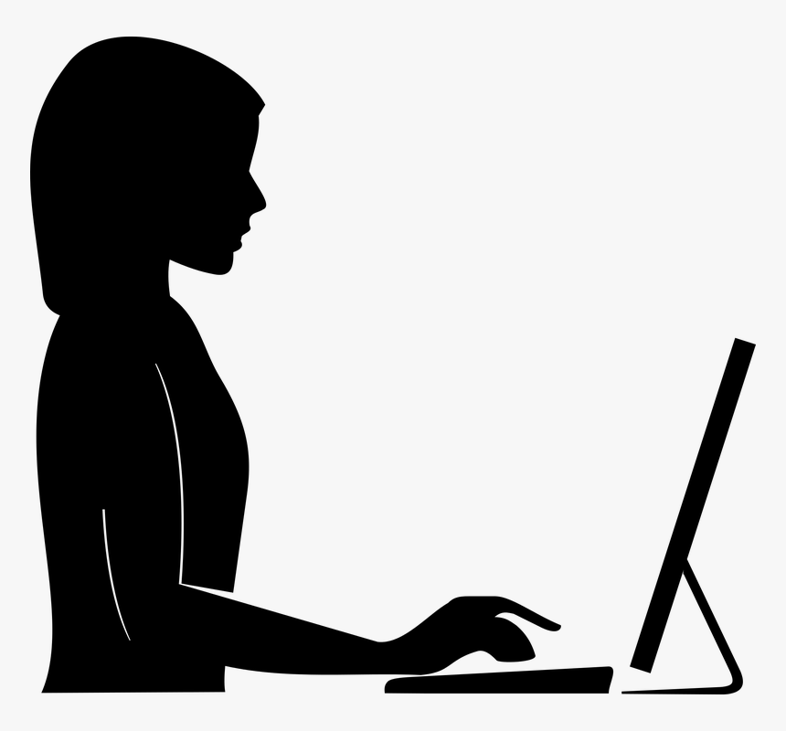 Person At Computer Silhouette