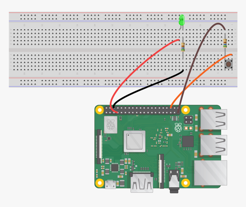 Breadboard And Raspi - Raspberry Pi Connection, HD Png Download ...