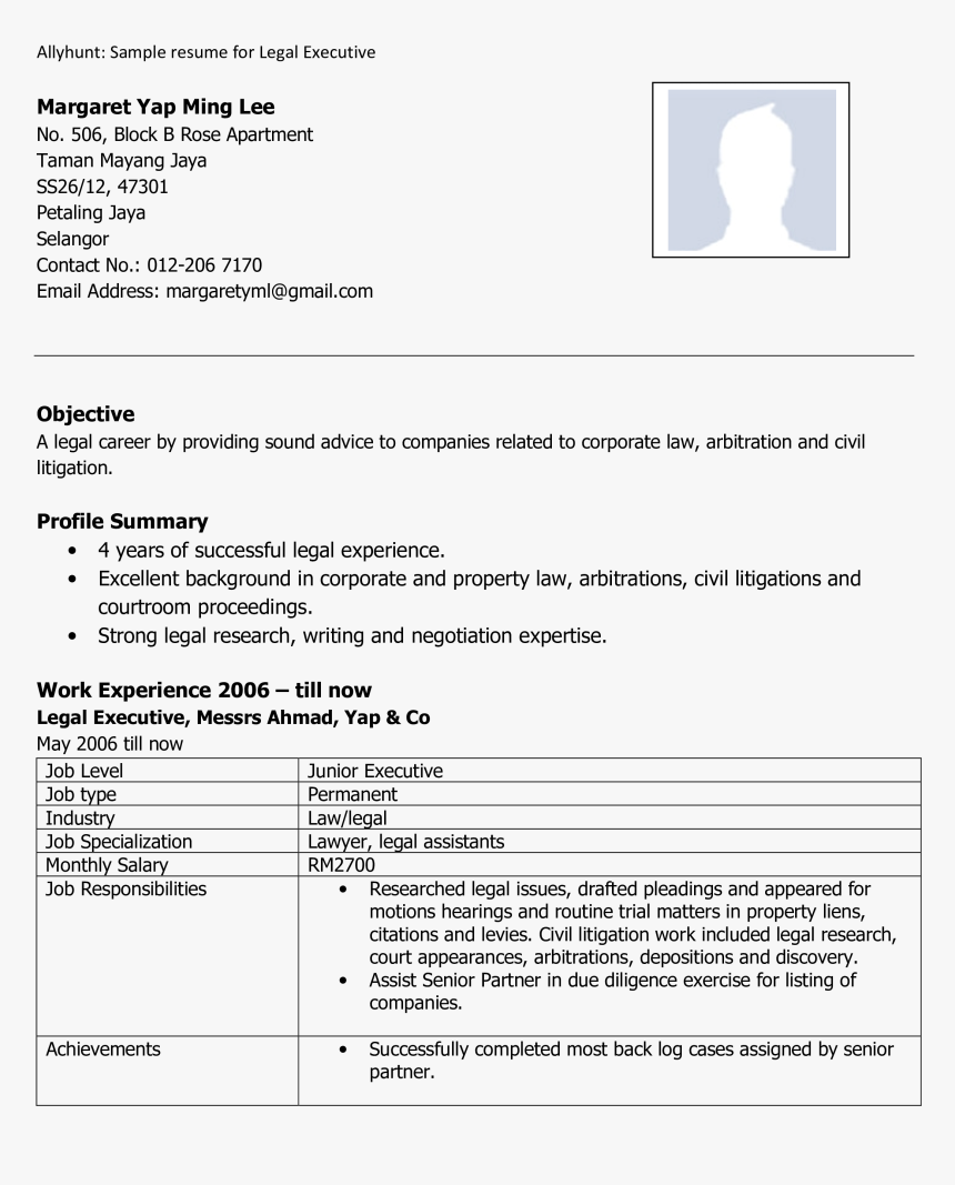Executive Resume Main Image HD Png Download Transparent Png Image 