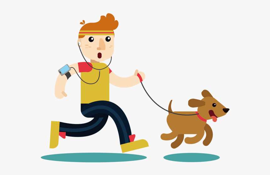 Dog Walking X Walk Scene Vector Clipart Hand And Transparent, HD Png ...
