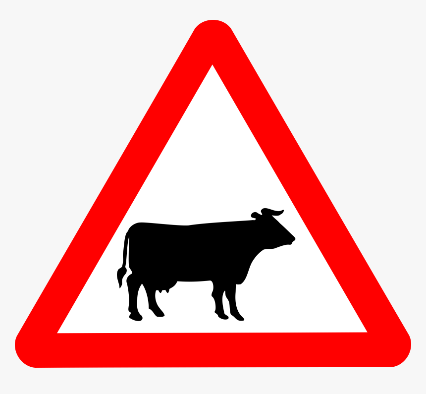 Roadsign Cattle Clip Arts - Road Signs For Animals, HD Png Download ...