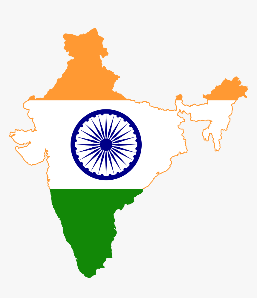 Flag Map Of India Actual Control - Flag Map Of India, HD Png Download ...