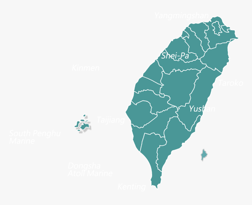Taiwan National Park Map, HD Png Download , Transparent Png Image - PNGitem