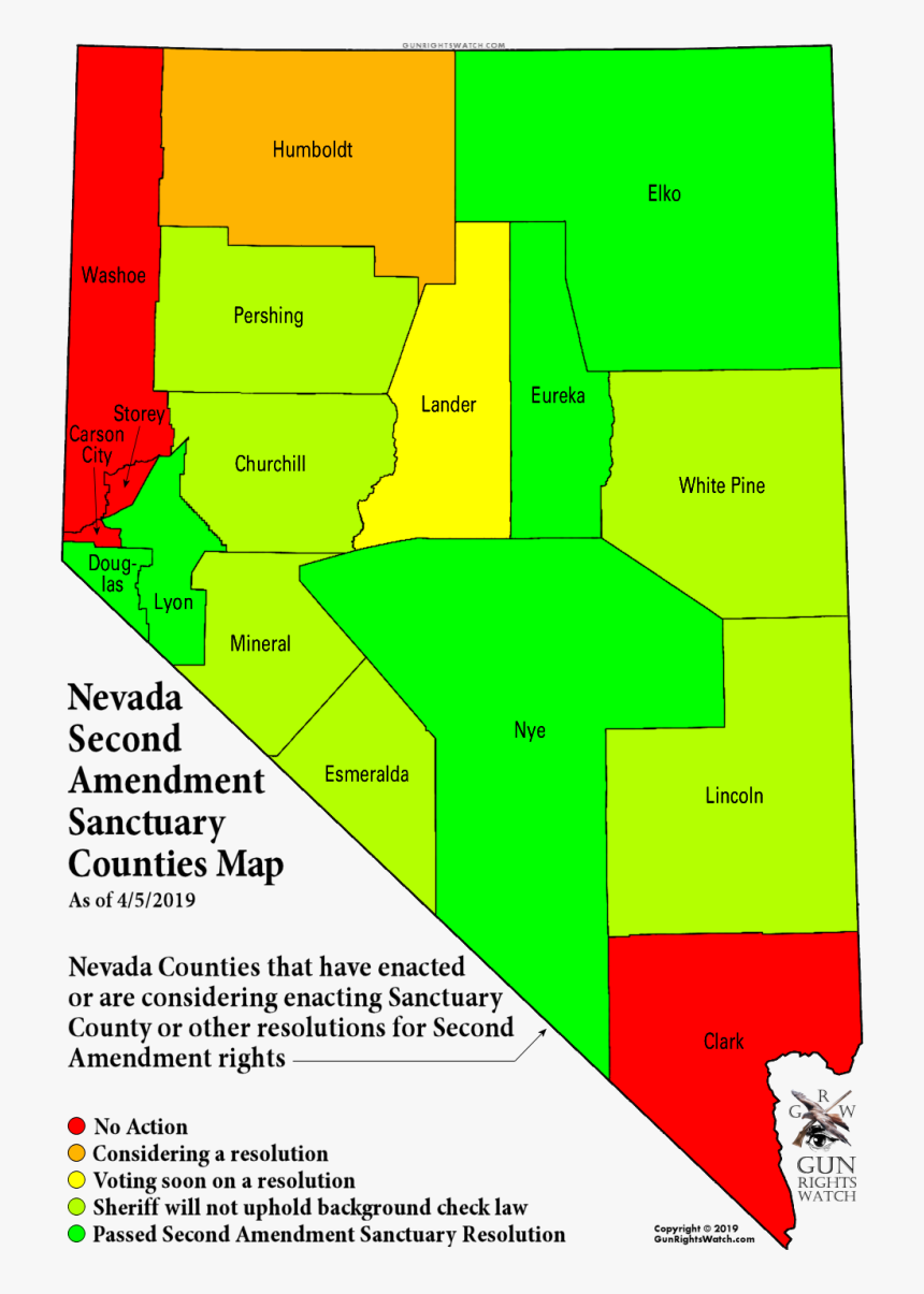 Nevada Map Of Second Amendment Sanctuary Counties - Second Amendment ...