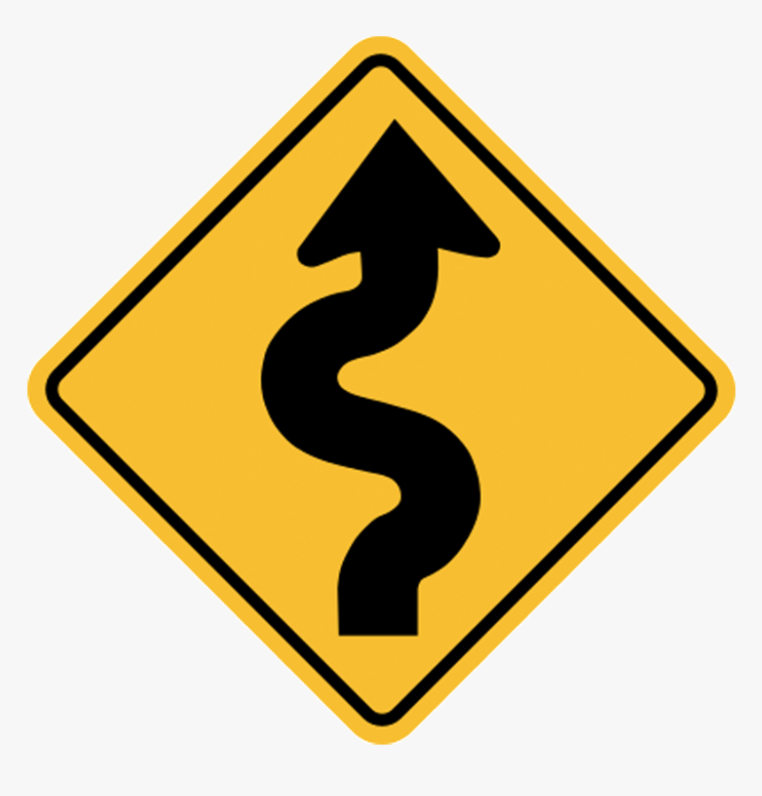 Squiggly Arrow Sign Meaning Clipart , Png Download - Road Curves Ahead ...