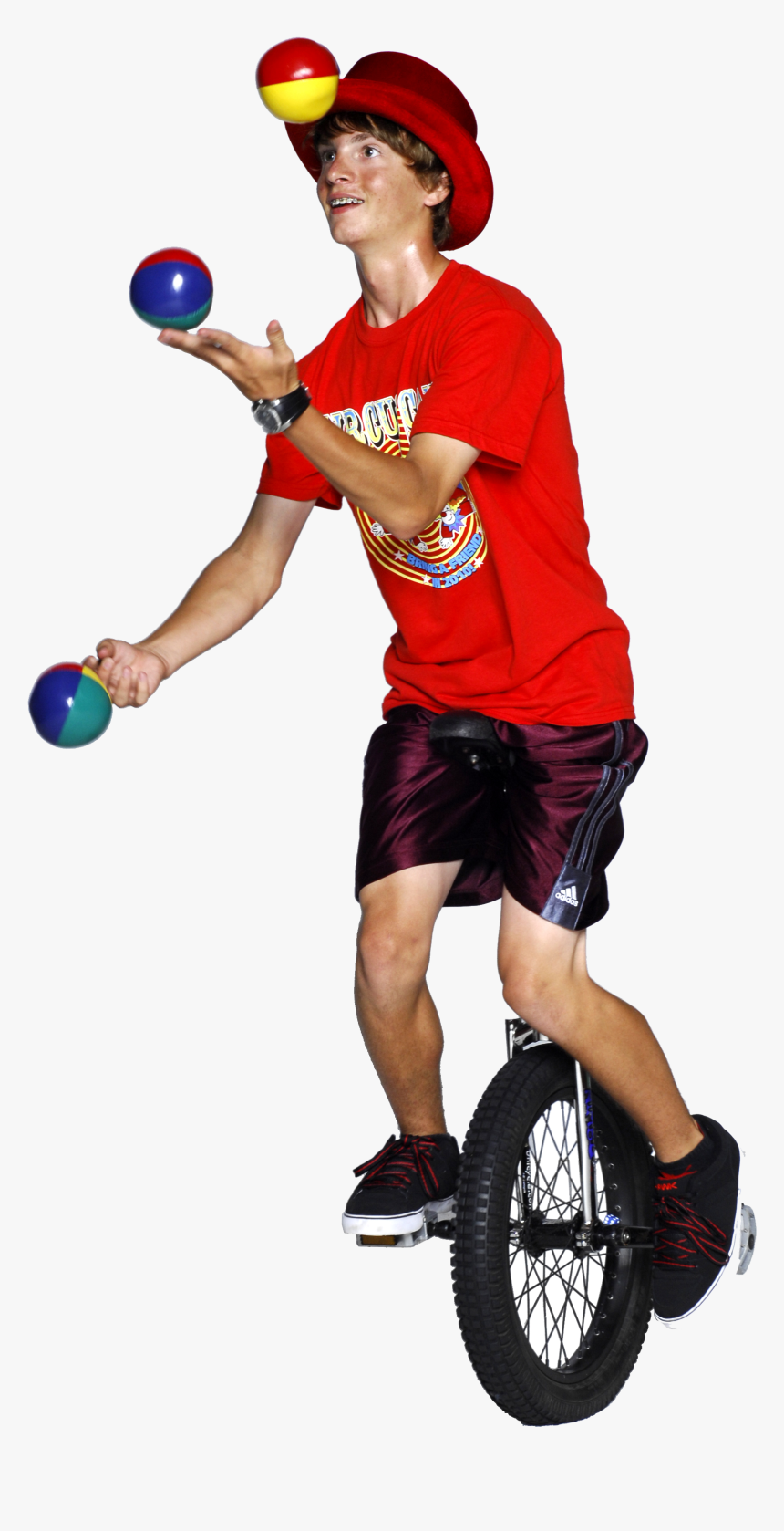 Transparent Unicycle Png - Riding A Unicycle And Juggling, Png Download ...