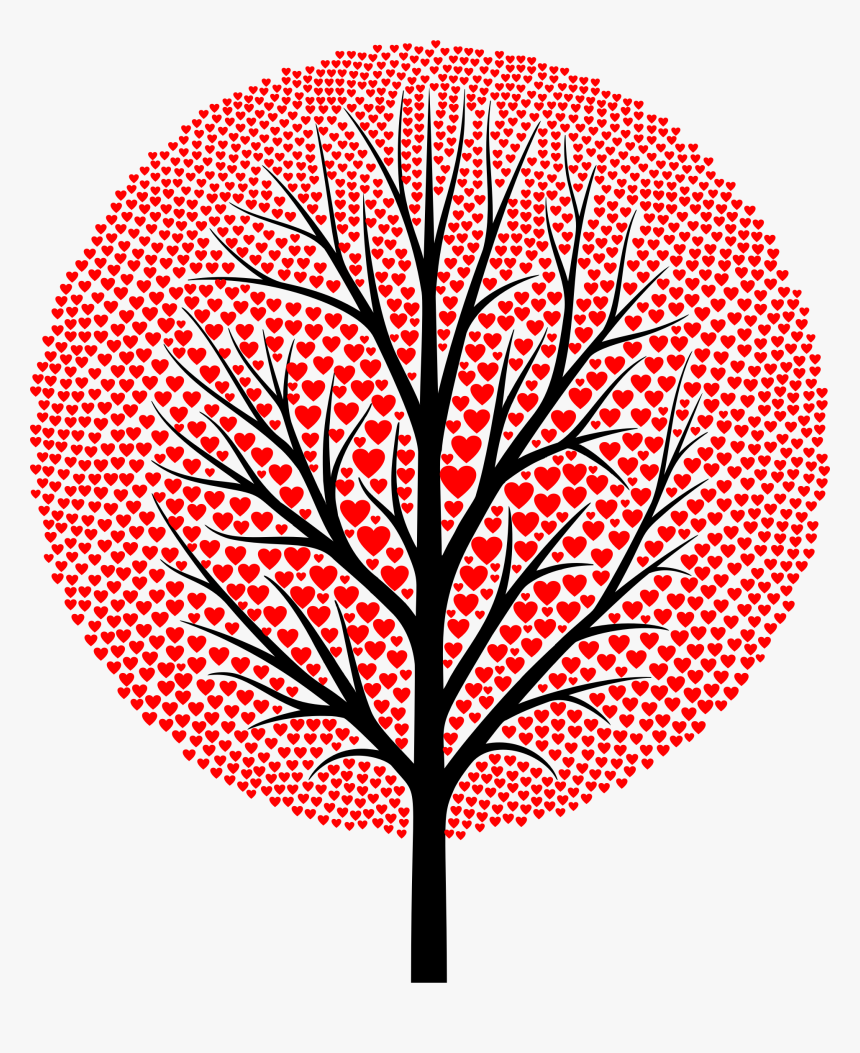 Red Heart Tree Clipart