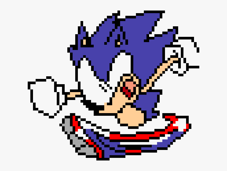 Pixel Art Sonic Running, HD Png Download , Transparent Png Image - PNGitem