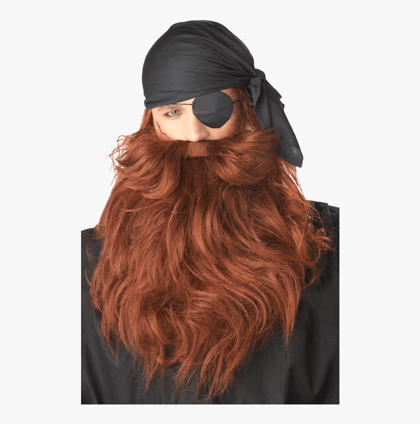 Red Pirate Beard And Moustache - Pirate Mustache And Beard, HD Png ...