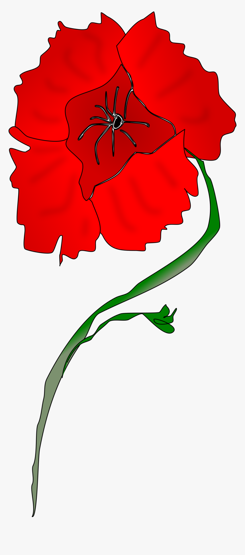 Freeform Poppy Clip Arts - Single Poppy In Art, HD Png Download ...