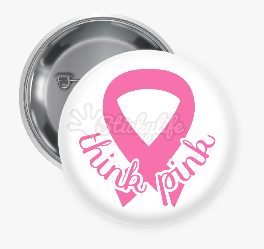 Think Pink Button - Art Club Pin Buttons, HD Png Download , Transparent ...