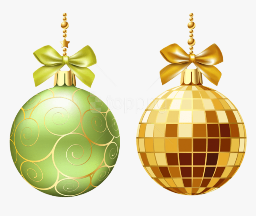 Transparent Christmas Ornament Clip Art - Yellow Green Christmas Balls ...