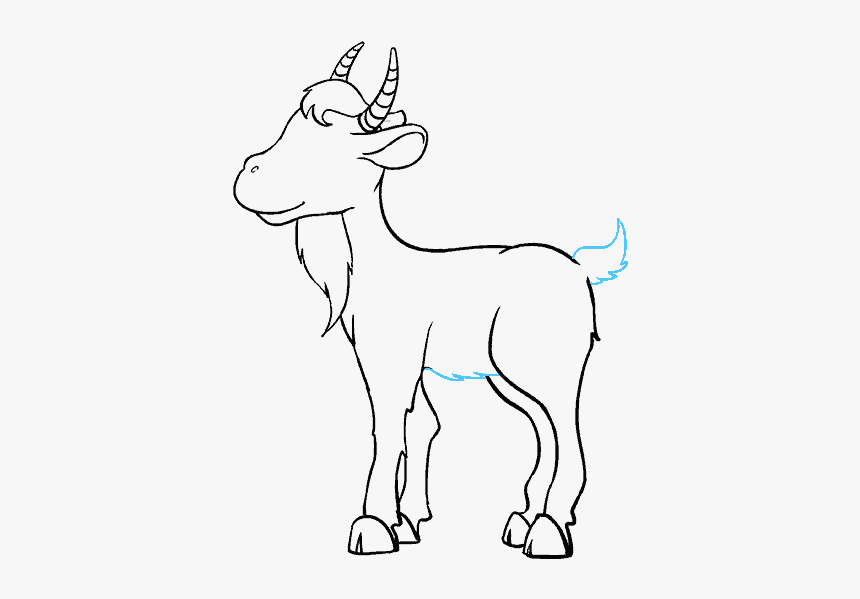 Clip Art Cartoon Goats - Outline Images Of Goat Cartoon, HD Png ...