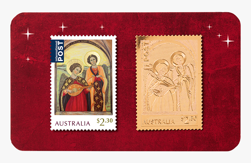 Angel Christmas Gold Stamp In Card Product Photo Internal - Postage ...