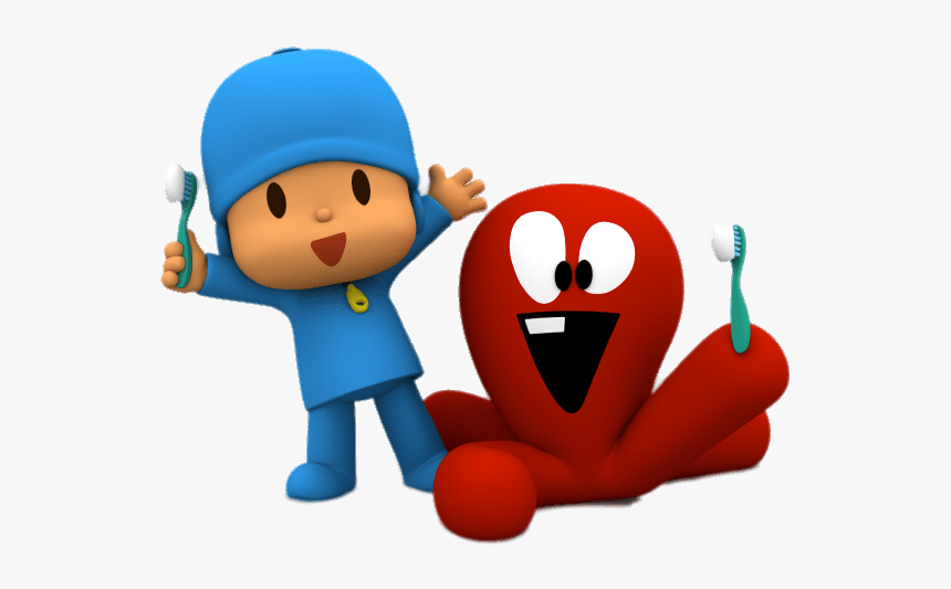 Pocoyo And Fred Brushing Teeth - Pocoyo Lavandose Los Dientes, HD Png ...