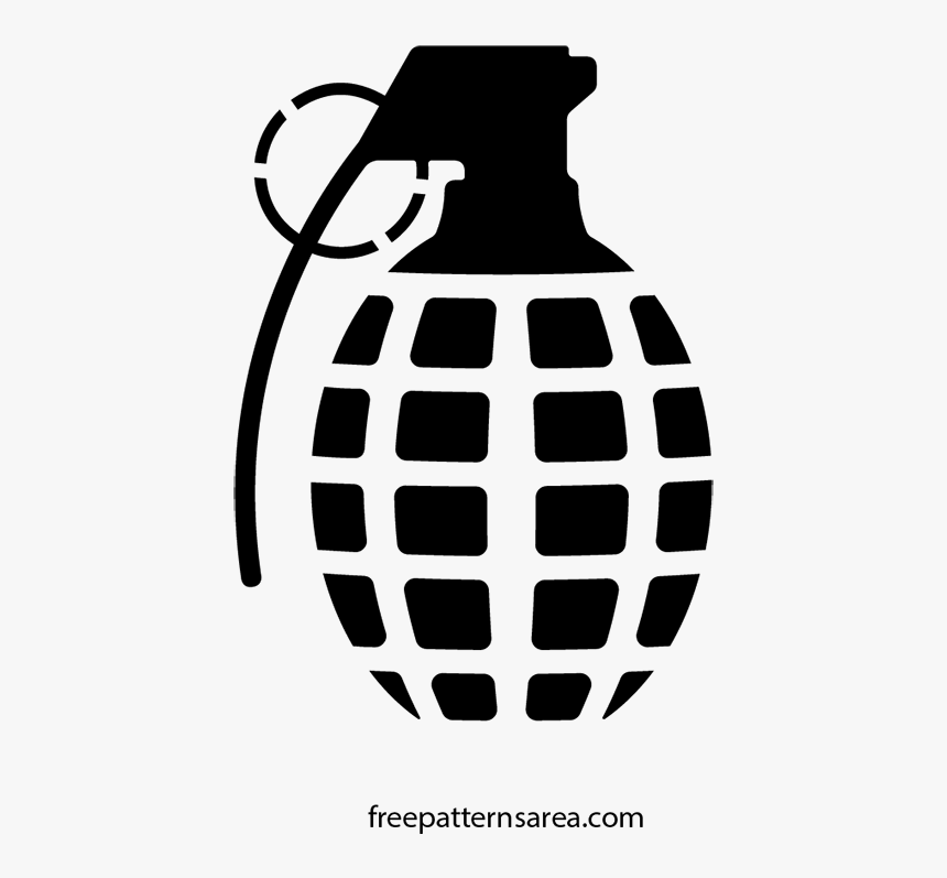 Transparent Grenade Silhouette Png - Grenade Stencil, Png Download ...