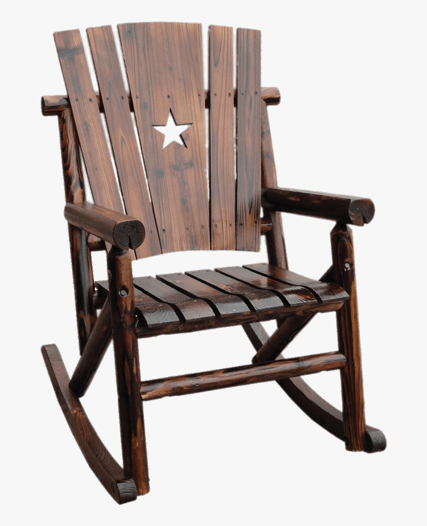 Rocking Chair With Star Decoration - Wooden Rocking Chairs, HD Png ...