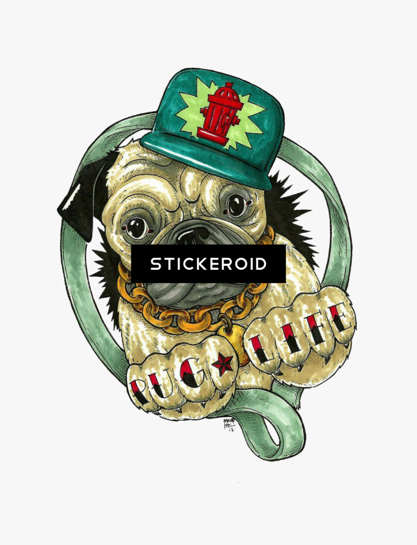 Pug Life Pic Thug - Portable Network Graphics, HD Png Download ...