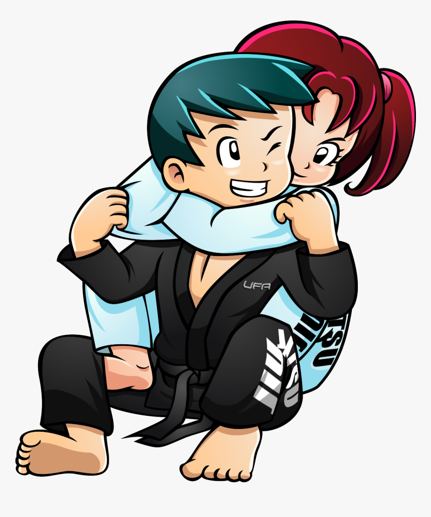 Cartoon Image Of Kids Jiu Jitsu Rear Naked Choke - Kids Jiu Jitsu Png, Transparent Png ...