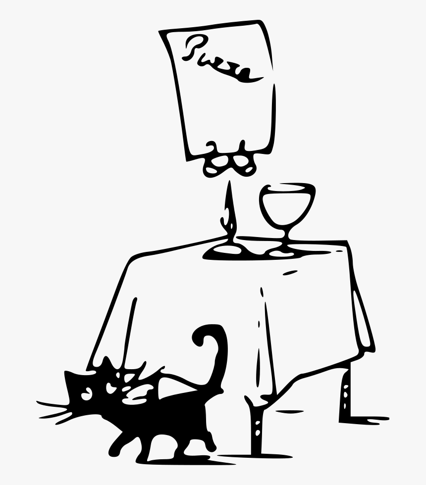 Cat On The Table Clipart