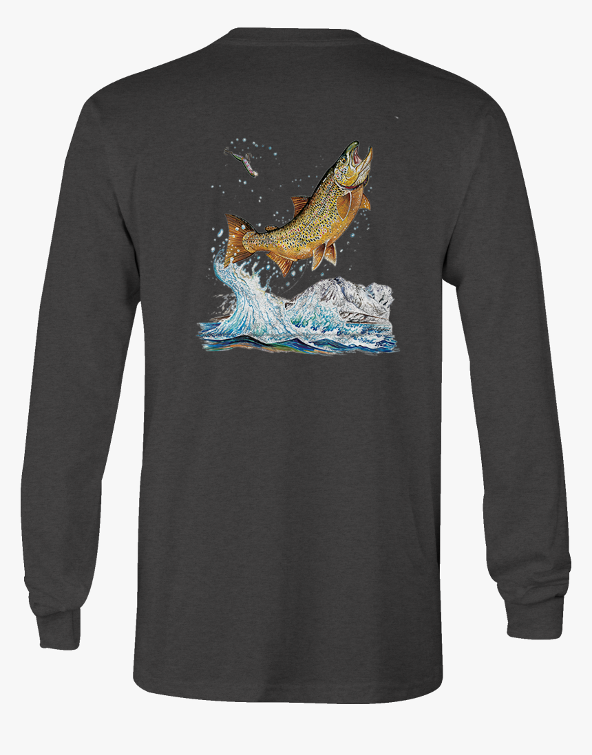 Motorcycle Long Sleeve Tshirt Walleye Jumping Fish - Shirt, HD Png ...