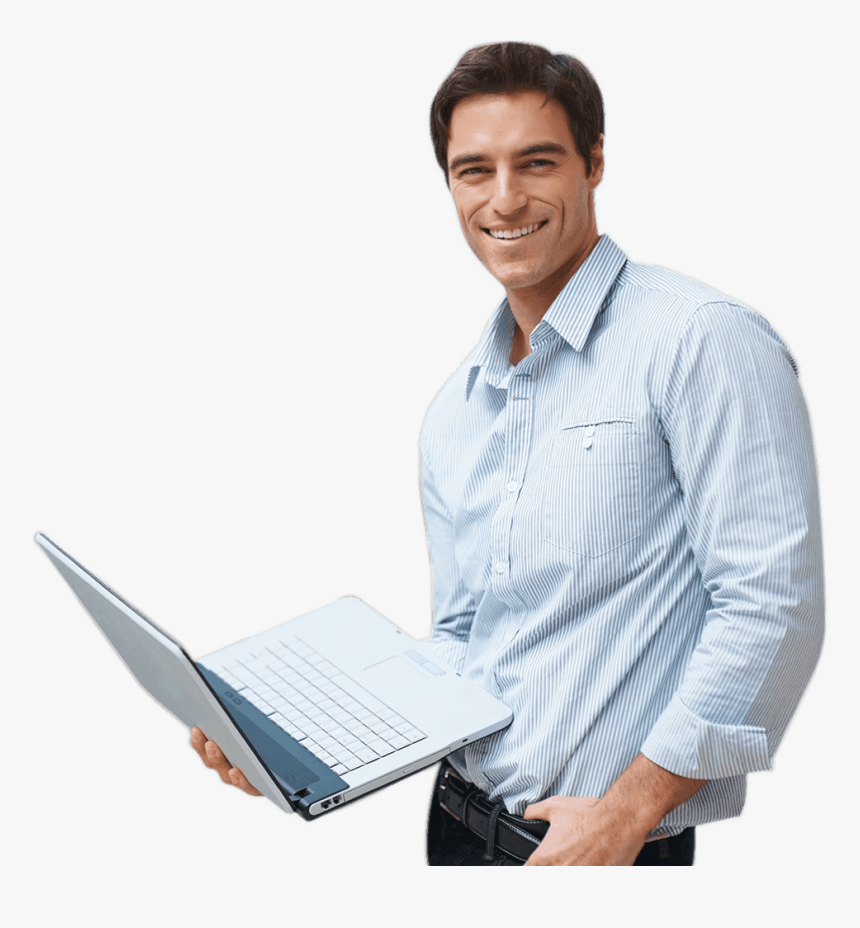 Man With Laptop Png, Transparent Png , Transparent Png Image - PNGitem