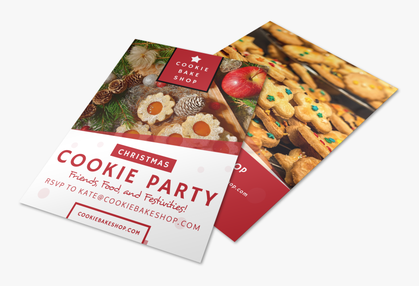 Christmas Cookie Party Flyer Template Preview - Brochure, HD Png ...