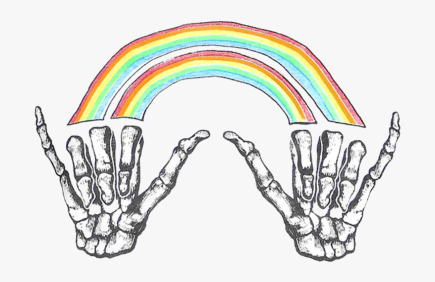 Skull Hands With Rainbow, HD Png Download , Transparent Png Image - PNGitem