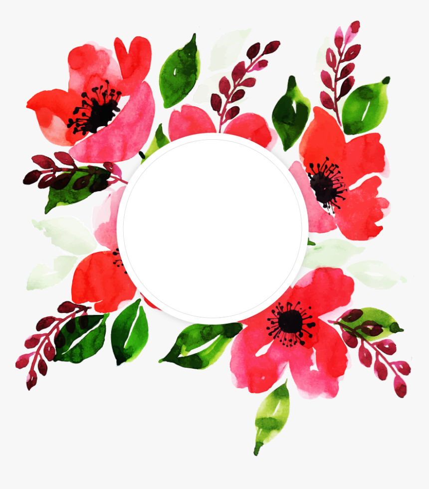 Red Flower Frame Png