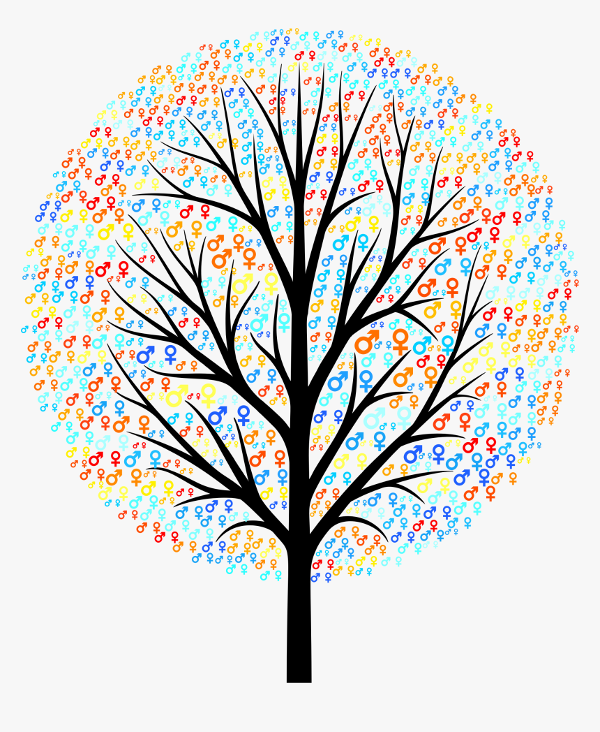 Gender Symbols Tree Clip Arts - Printable Tree Silhouette Free, HD Png ...