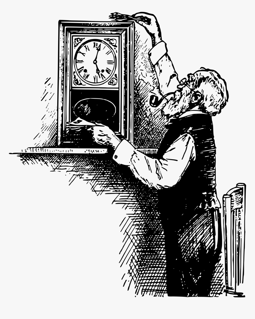 Old Man And His Clock Clip Arts - Old Man And Clock, HD Png Download ...