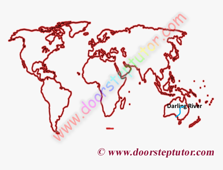 Image Of Darling River Map - Map Of The World, HD Png Download ...