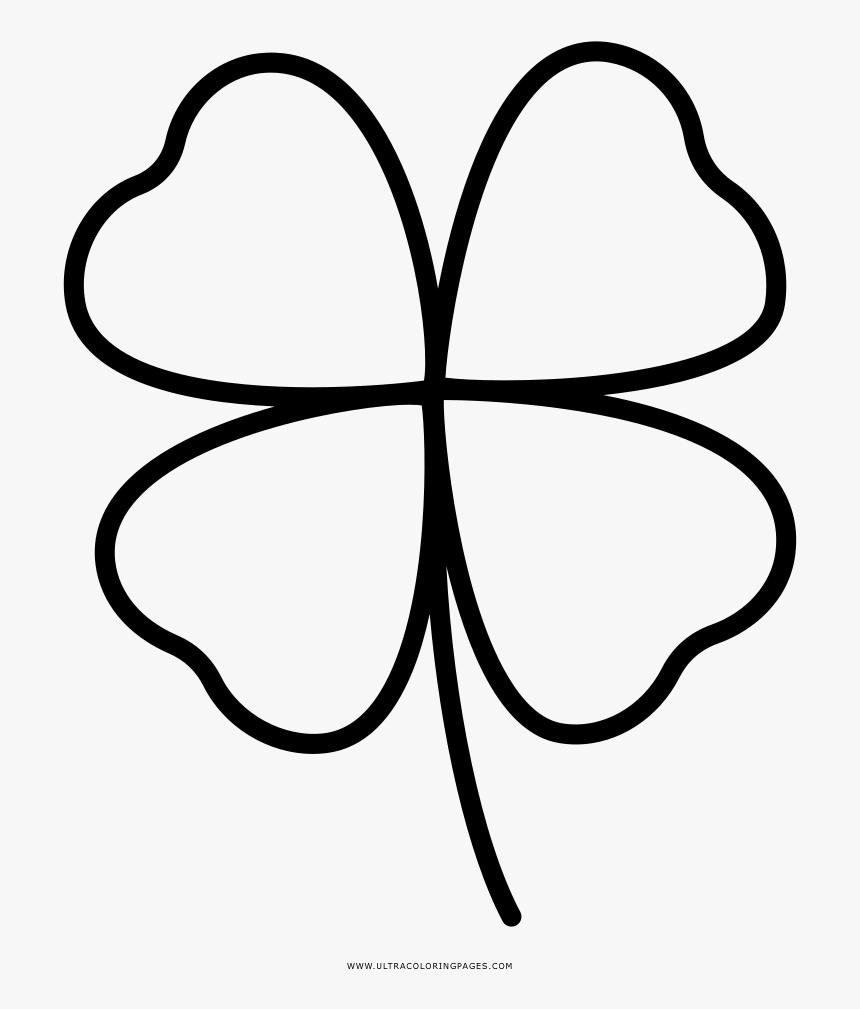Four Leaf Clover Line Drawing, HD Png Download , Transparent Png Image ...