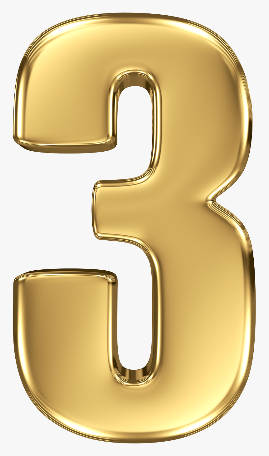 Gold Number - Transparent Background 3 Png Transparent, Png Download ...