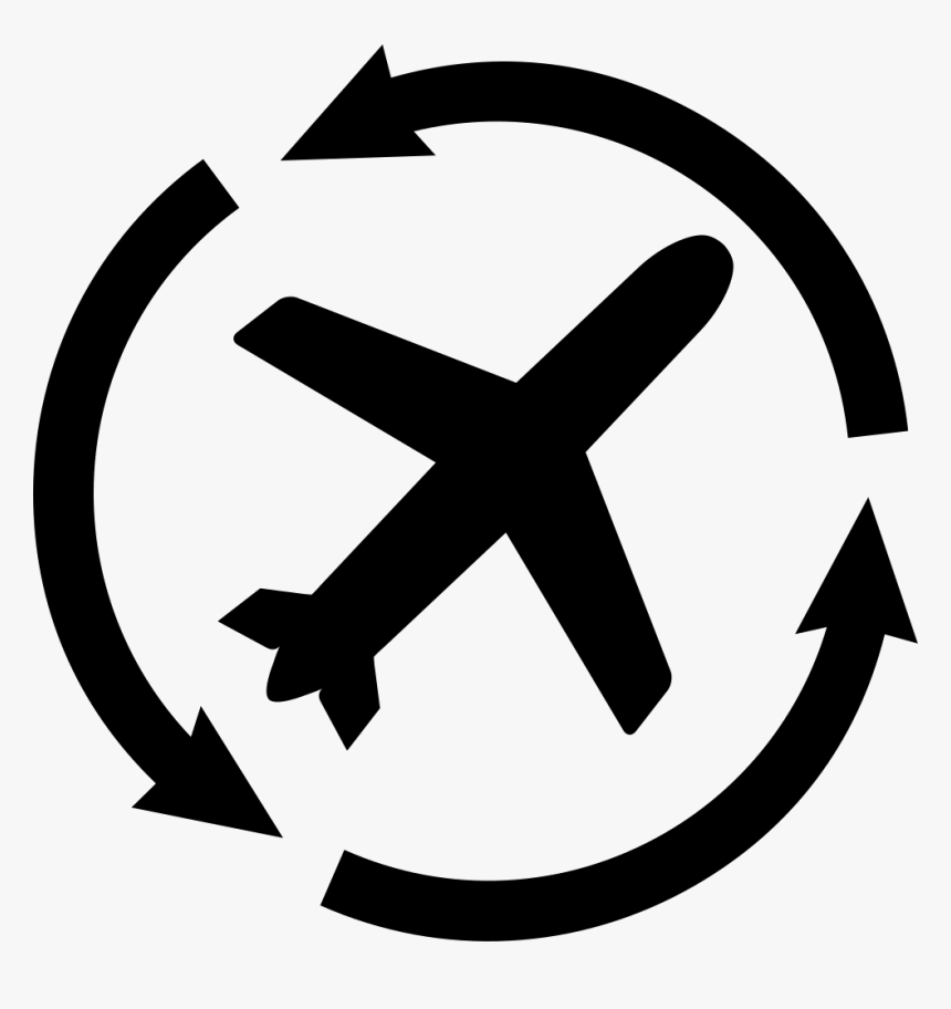Airplane Silhouette With Arrows Circle - Flight App Logo, HD Png ...