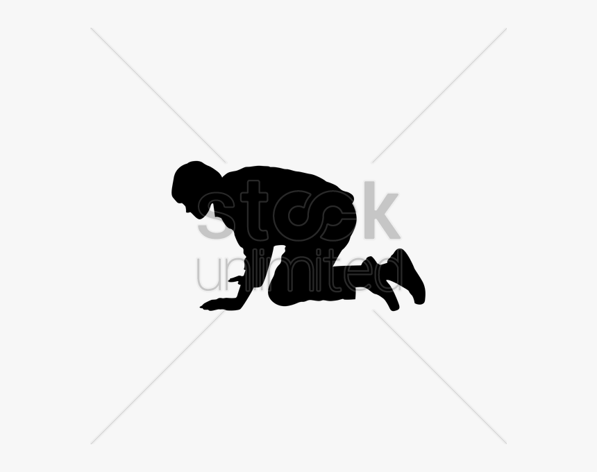 Silhouette Of Man Crawling Clipart - Illustration, HD Png Download ...