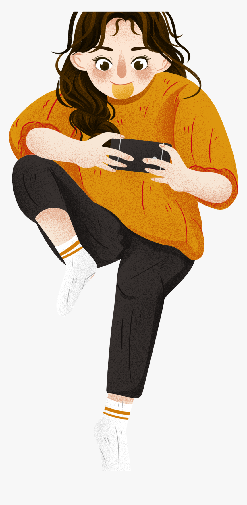 Transparent Cartoon Phone Png - Eating Junk Foods Clipart, Png Download ...