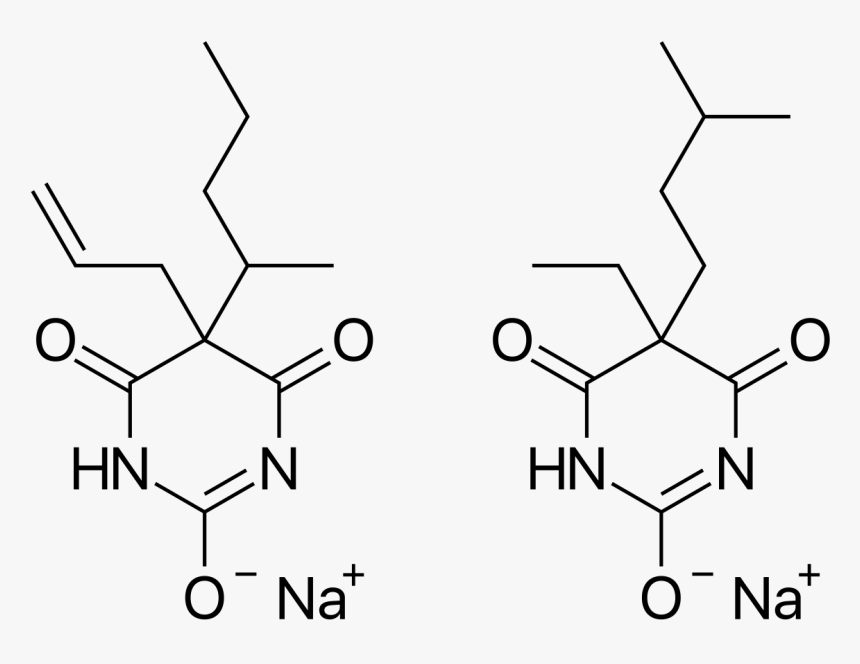 Tuinal - Febarbamate - Aprobarbital Structure, HD Png Download ...