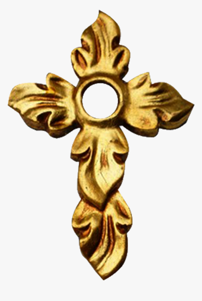 Golden Cross Fire Style With Center Hole - Transparent Background ...