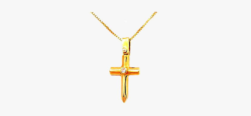 18ct Yellow Gold Cross With Diamond Set - Cross, HD Png Download ...