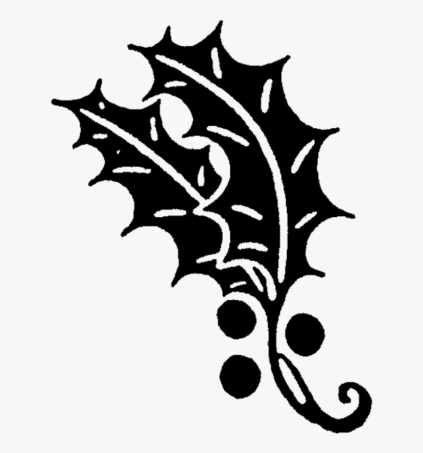 Holly Leaf Rubber Stamp - Illustration, HD Png Download , Transparent ...