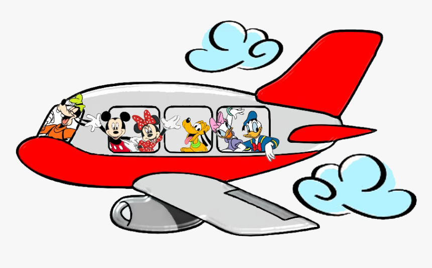 Airplane Clipart Mickey - Mickey Mouse On A Plane, HD Png Download ...