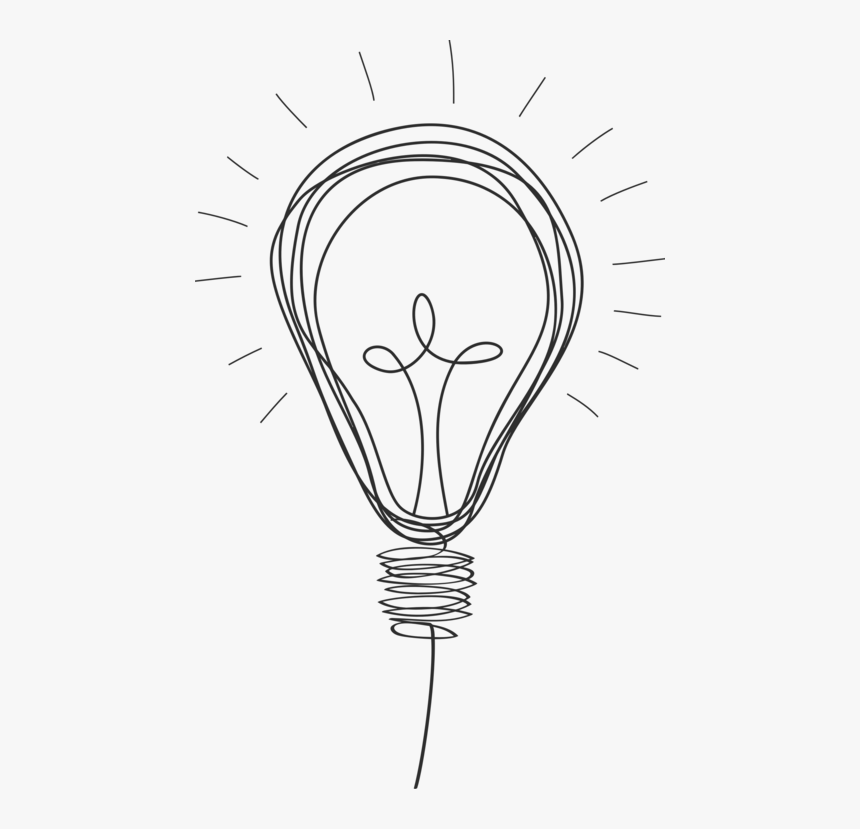 Line Art,head,coloring Book - Light Bulb Line Drawing, HD Png Download ...