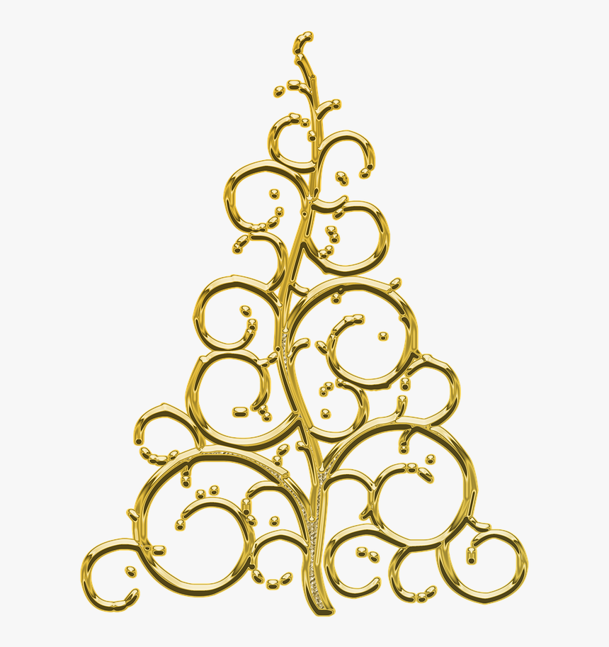 Decor Element Golden Free Photo - Transparent Golden Christmas Trees ...