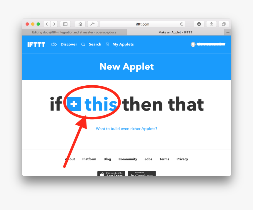 In The Next Screen, Type Button - Ifttt Applet, HD Png Download ...