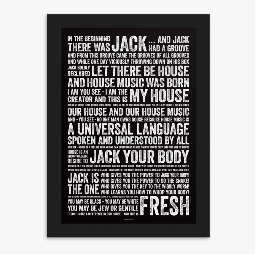 Jack's House Music Posters And Prints, HD Png Download , Transparent ...