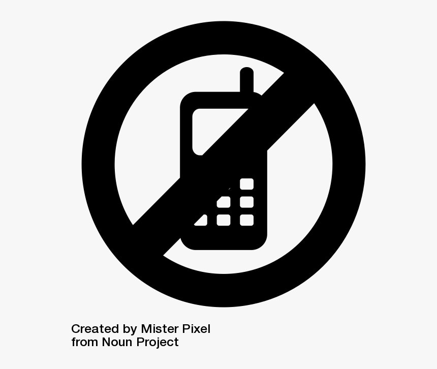 No Cellphone Sign Black And White Png, Transparent Png , Transparent ...