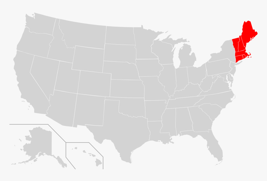States Vector New England - New England On American Map, HD Png ...