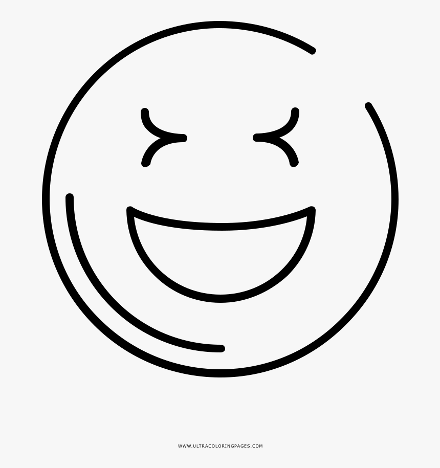 Laughing Coloring Page - Cara Riendo Para Colorear, HD Png Download ...